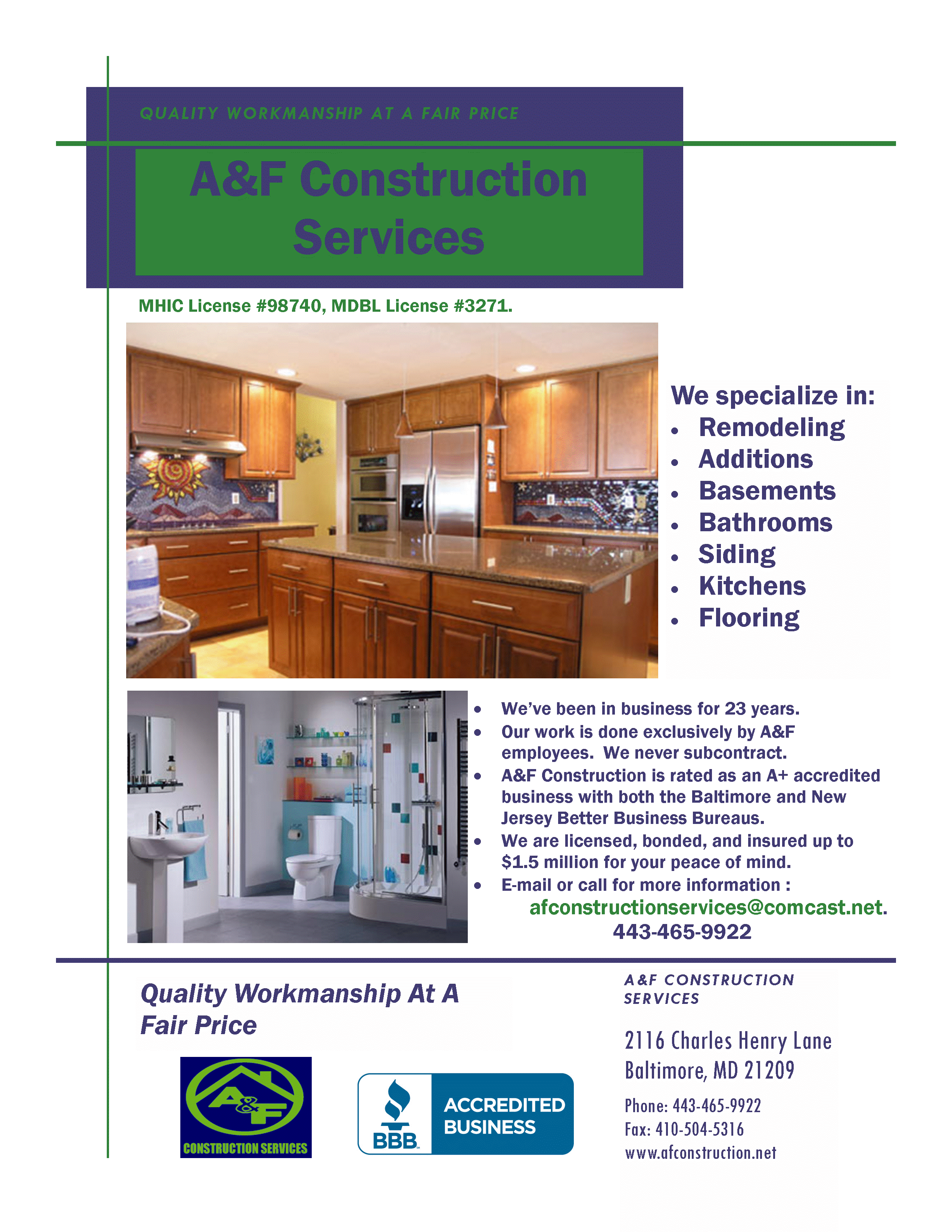 A & F Construction Services Reviews - Baltimore, MD | Angi